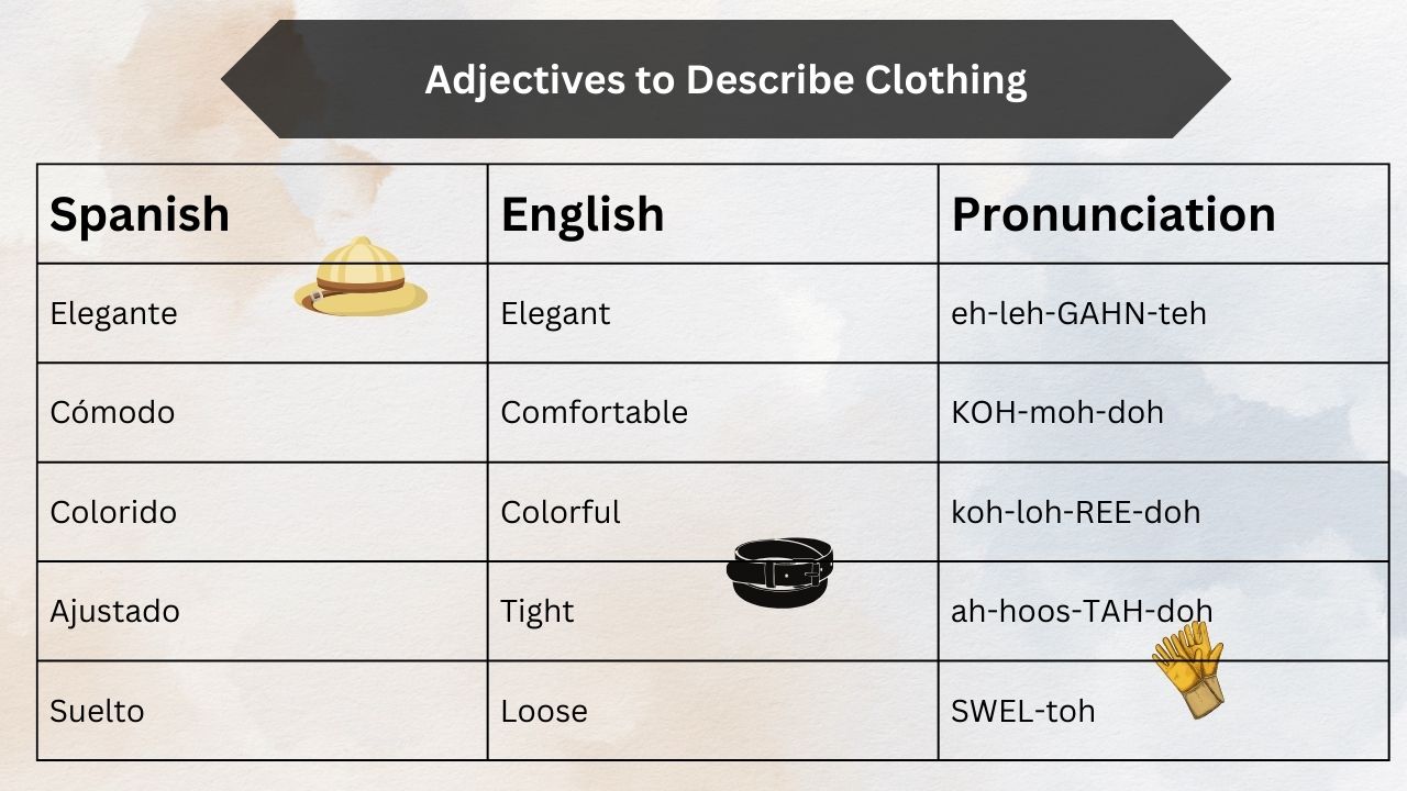 How To Say 160+ Clothing Items In Spanish - Edmora